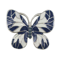 Blue and White Enamel Crystal Butterfly Brooch Pin - PRI881Q - Lilylin ...