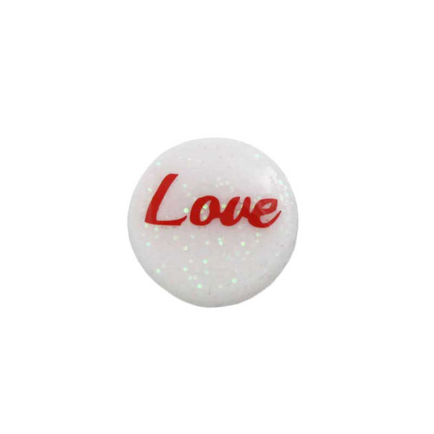 White Disc with Red Love Lapel Pin - Lilylin Designs